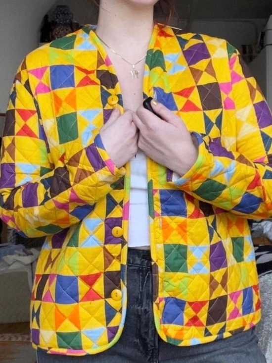 Lisa Says Gah | Jackets & Coats | Lisa Says Gah Yellow Patchwork ...